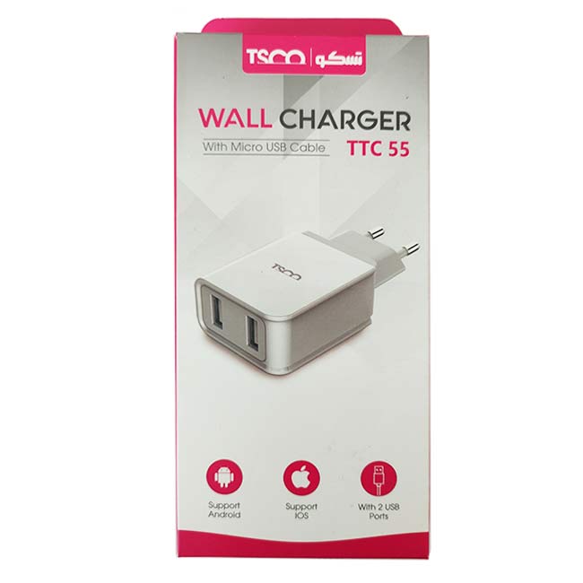 شارژ دیواری تسکو مدل TTC 55 به همراه کابل میکرو | بهیران