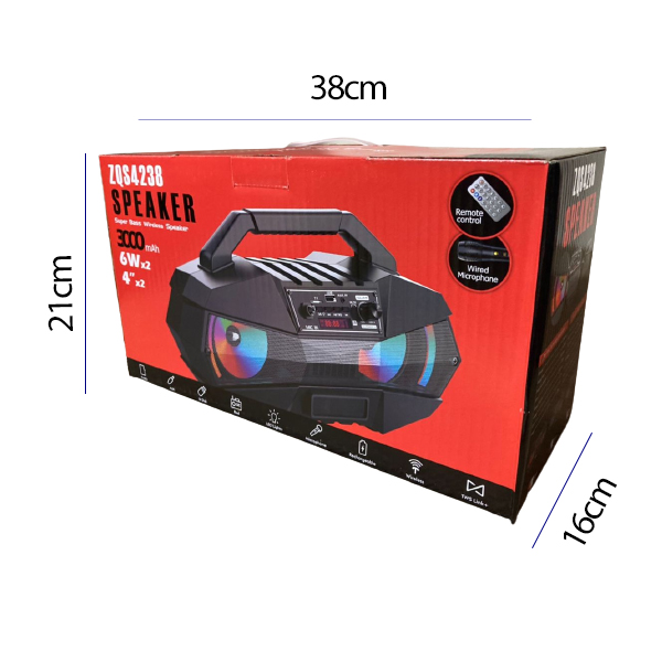 خرید،قیمت و مشخصات اسپیکر پرتابل ZQS 4238 | بهیران