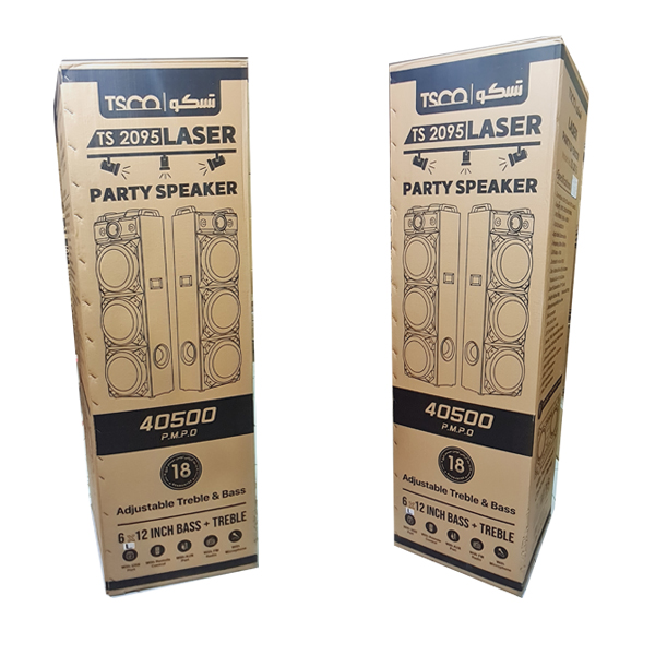 خرید،قیمت و مشخصات اسپیکر قدی تسکو دو تیکه حرفه ای مدل TS 2095 با میکروفون | بهیران